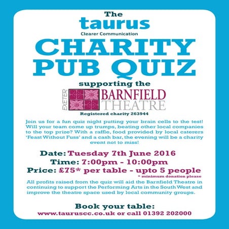Taurus Charity Pub Quiz | PDF