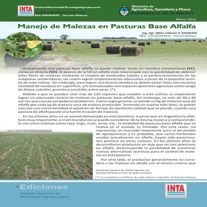 Manejo de malezas en pasturas | PDF