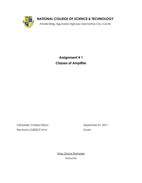 Push pull amplifier (class b power amplifier) | PPTX