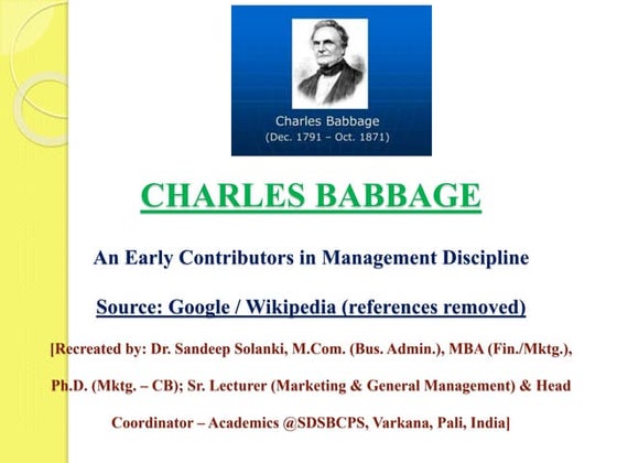 Charles Babbage | PPT