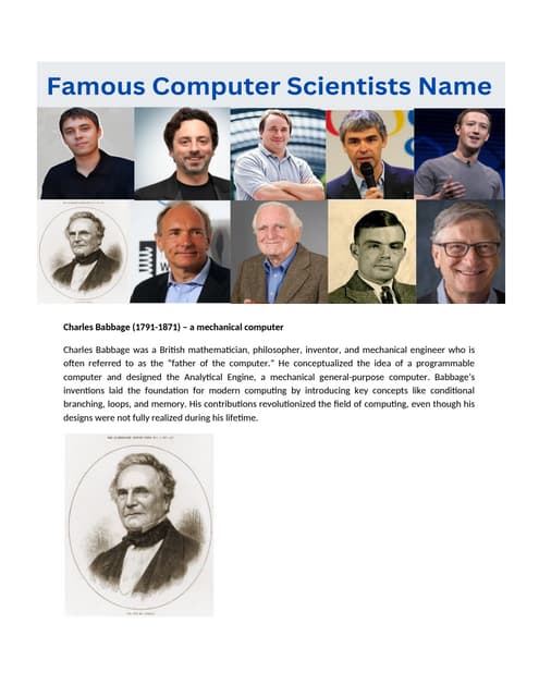Famous Personalities in the field of Information Technology | PPTX