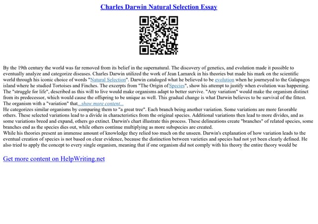 Natural selection of Charles Darwin | PPTX