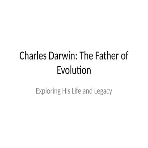 Charles Darwin Presentation Evolution Pptx