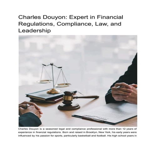 Charles Douyon_ Expert in Financial Regulations, Compliance, Law, and ...