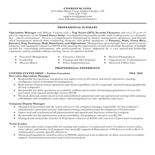 Charles M Losa resume | DOCX