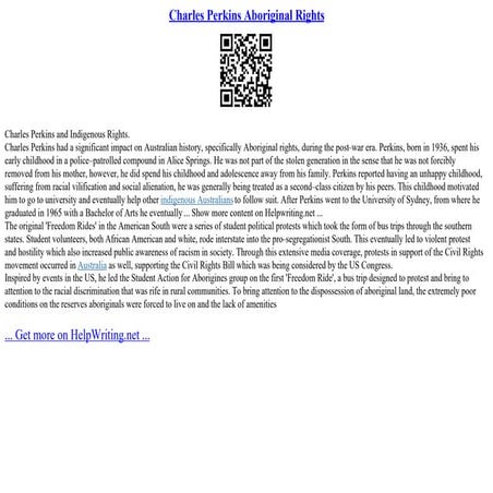 Charles Perkins Aboriginal Rights | PPT