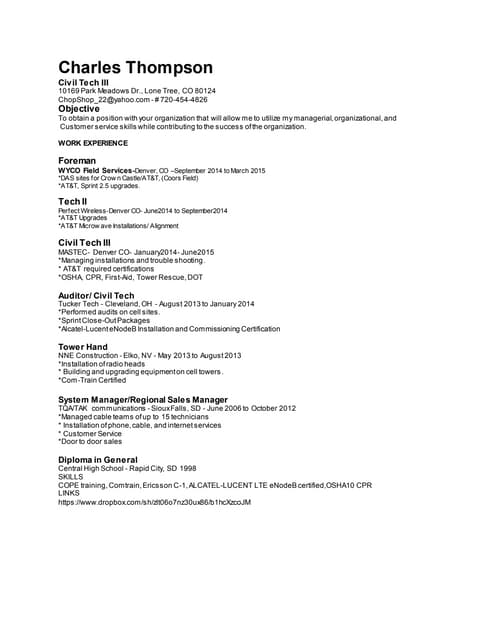 Resume | DOCX | Environmental Services Industry | Industries