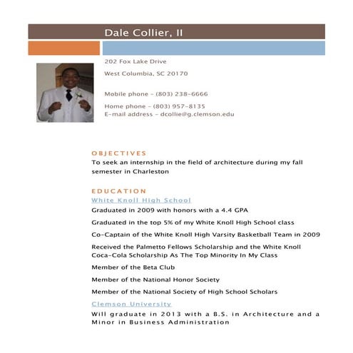 Charleston resume | DOCX