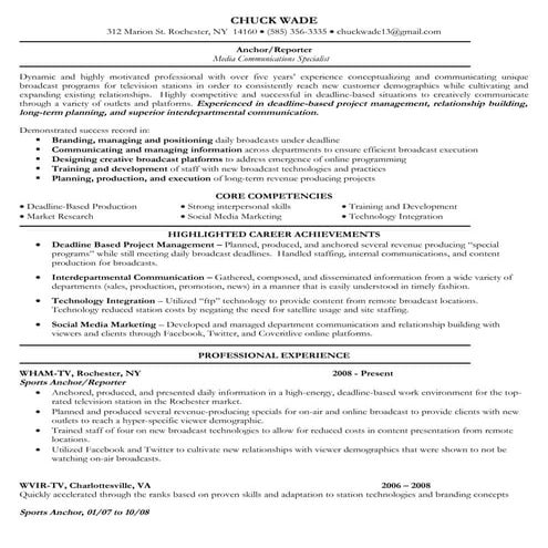 Charles Wade Resume | DOC