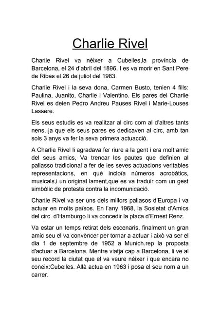 Vida charlie rivel andrea | DOCX