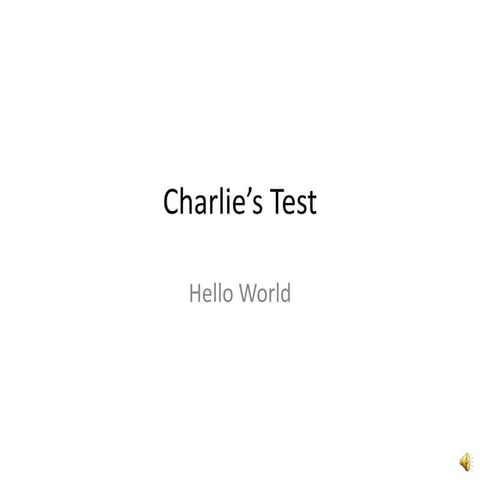 Charlie’S Test | PPSX