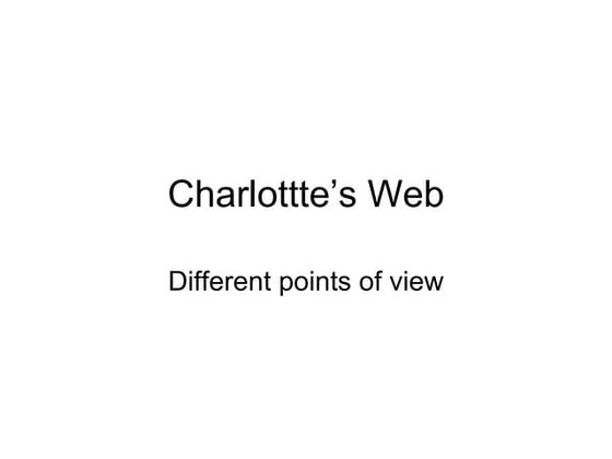 Charlotte's Web Point of View Power Point | PPT