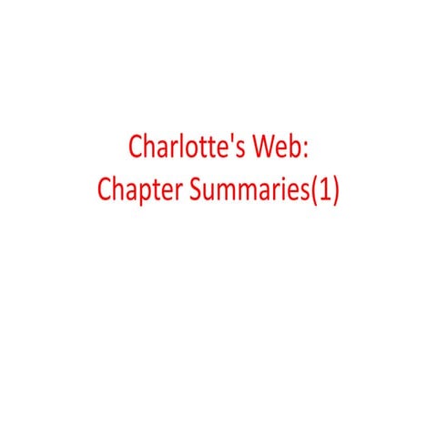 Charlotte's web | PPTX