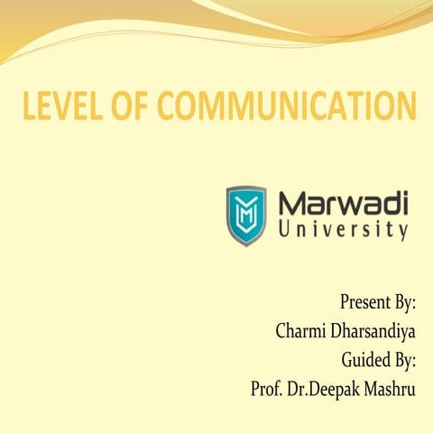 Levels of communication | PPTX