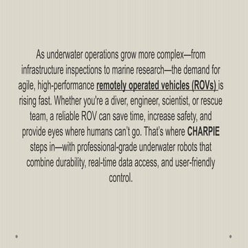 A Reliable ROV Designer & Manufacturer, Charpie.cn