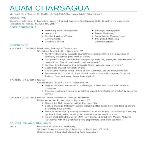 Adam Charsagua Resume | PDF