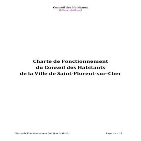 Charte de fonctionnement - Conseil des habitants 18400-(v0-Draft) | PDF