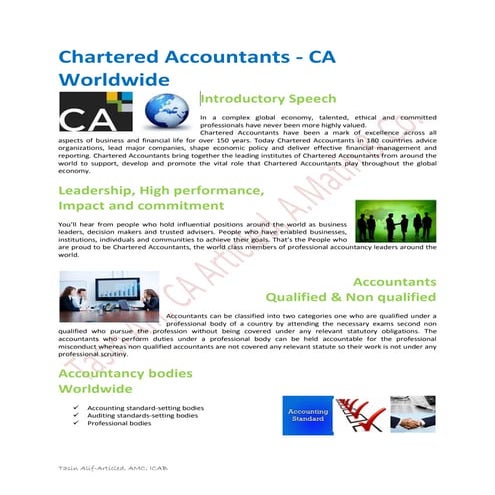 Chartered Accountants-CA-Worldwide | PDF