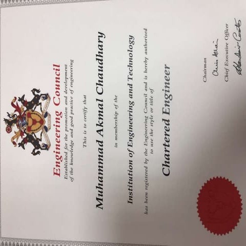 Muhammad Akmal Chaudhary - Chartered Engineer | PPT