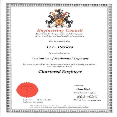 Chartered engineer cert | PDF