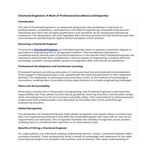 Chartered Engineers | PPTX