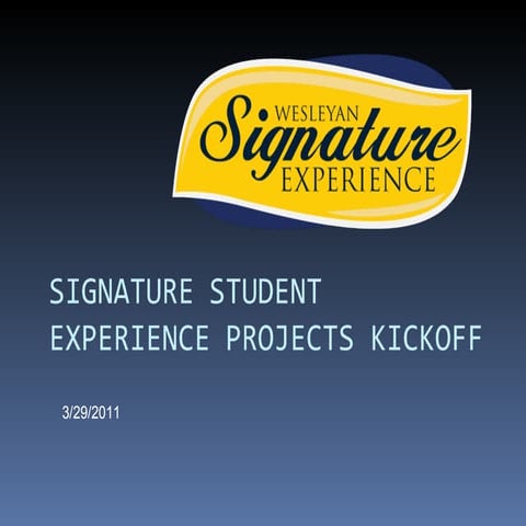 Charter project kick off final 3 29 11 | PPT