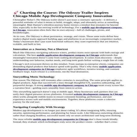🚀 Charting the Course- The Odyssey Trailer Inspires Chicago Mobile App ...