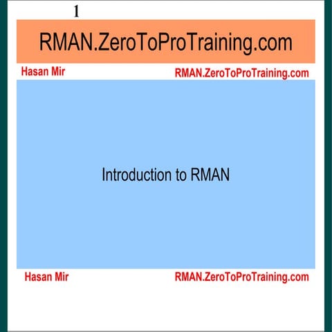 Introduction To Oracle Rman Backup And Recovery Tool Ppt 6041