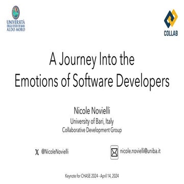 A Journey Into the Emotions of Software Developers | PDF