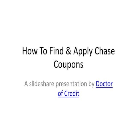 Chase coupon codes | PPT