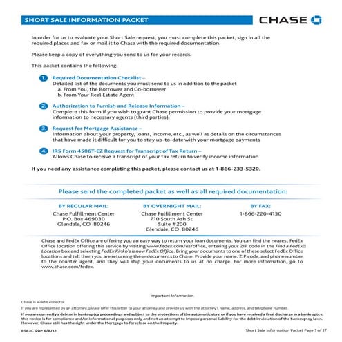 Chase Short Sale Pack | PDF