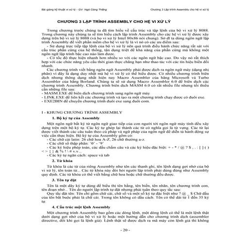 lap trinh assembly cho VXL | PDF