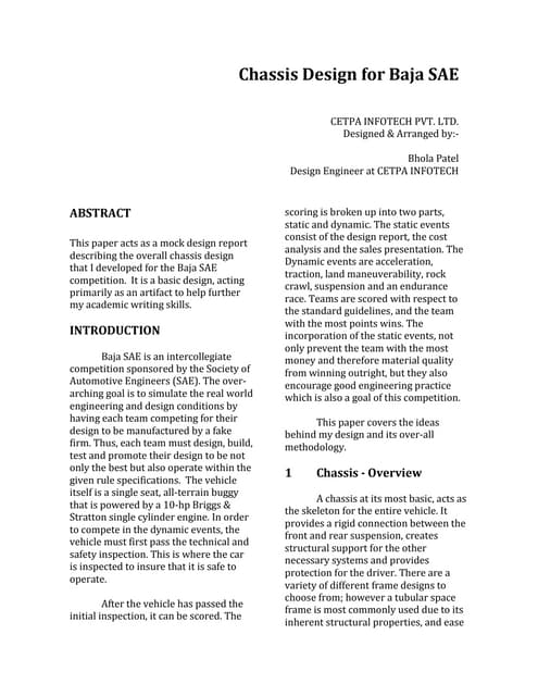 e-Baja Design Report | PDF