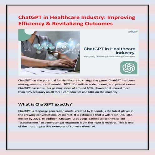 ChatGPT in Healthcare Industry Improving Efficiency & Revitalizing ...