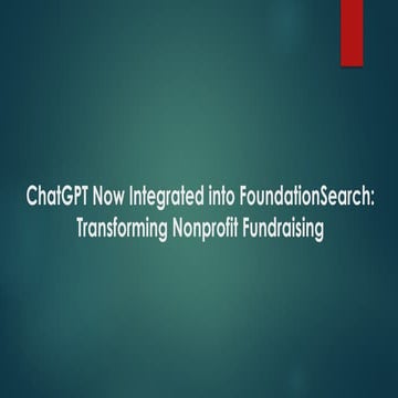 ChatGPT Now Integrated into FoundationSearch: Transforming Nonprofit ...