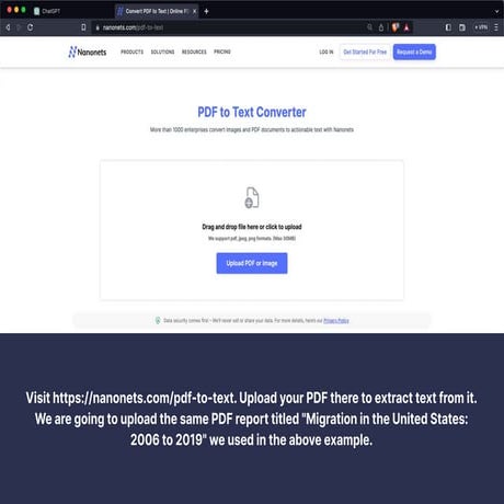 How to convert PDF to text with Nanonets | PDF