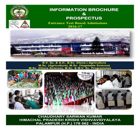 Chaudhary sarwan kumar himachal pradesh krishi vishvavidyalaya prospectus 2016 17 ...