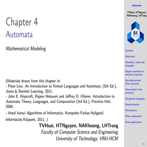 Mathematics Modeling Chapter About Automata Ppt 