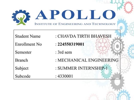 Internship Report (MEchanical Engg) by kalpesh pawar | PDF