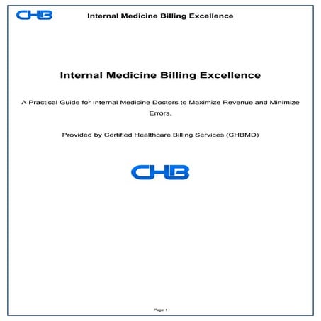 Internal Medicine Billing Ebook by CHBMD | PDF