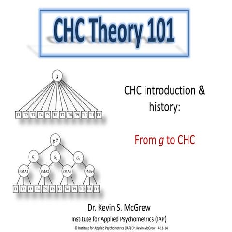 CHC theory 101: From general intelligence (g) to CHC theory | PPTX