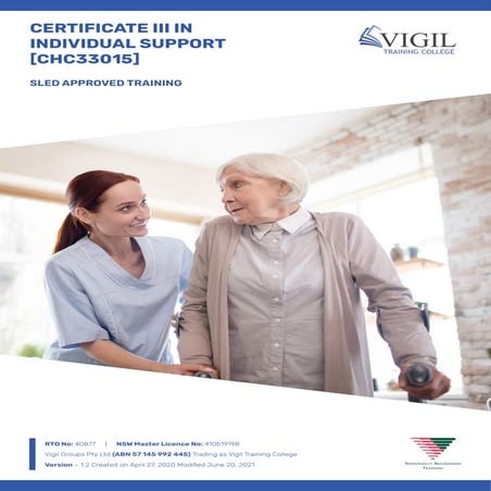 CHC33015-Certificate-III-in-Individual-Support.pdf | Eldercare | Family ...