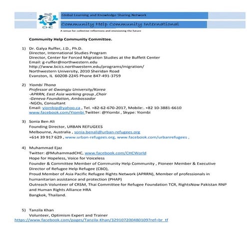 Chc committee global learning and knowledge sharing network | PDF