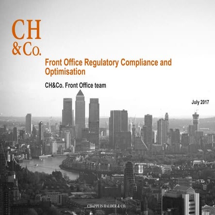 Front office Regulatory compliance and optimisation | PDF