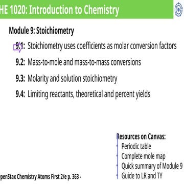 Stoichiometry cheat sheet | PDF