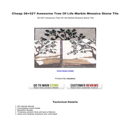 Cheap 30x32 awesome tree of life marble mosaics stone tile | PDF