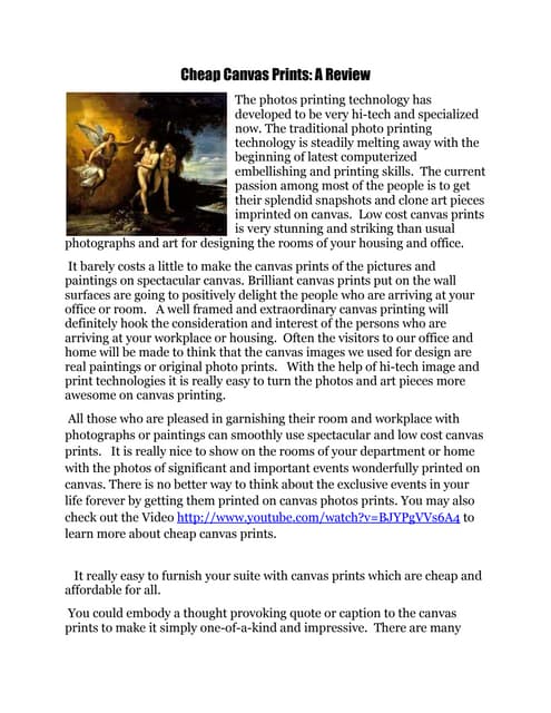 Canvas printing a demanding masterpiece | DOCX