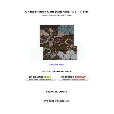 Cheaper milan collection area rug floral | PDF