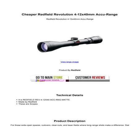 Cheaper redfield revolution 4 12x40mm accu-range | PDF