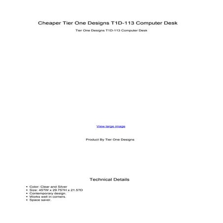 Cheaper tier one designs t1 d 113 computer desk | PDF